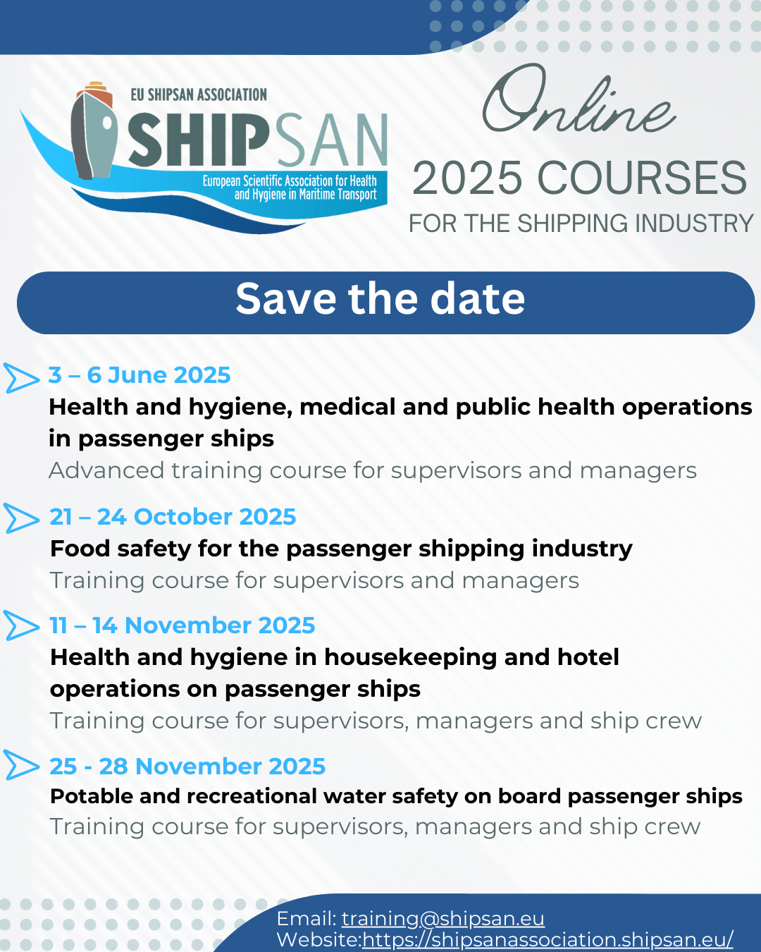 Online 2025 courses for the Shipping Industry – EU SHIPSAN ASSOCIATION